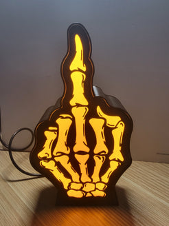 Skeleton Middle Finger LED Lamp – Rebel Road Authentic