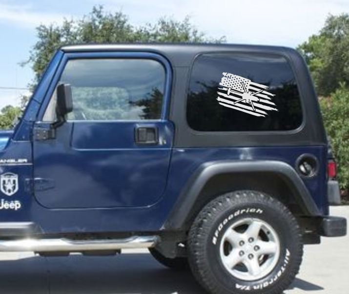 American Helicopter Pilot Distressed Flag Vinyl Decal – Rebel Road ...
