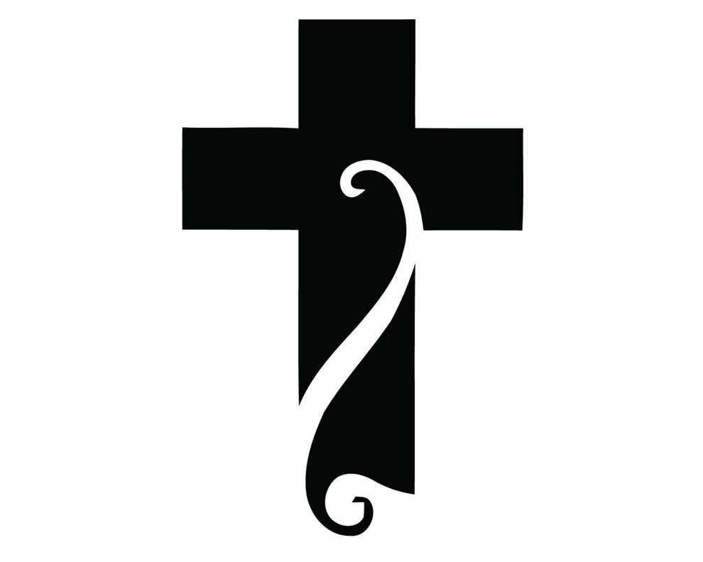 Cross with Subtle Wave Vinyl Decal – Minimalist Faith & Coastal Vibe ...